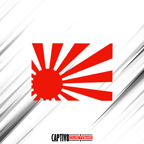 JDM Rising Sun - 16cm Red Vinyl Sticker | eBay