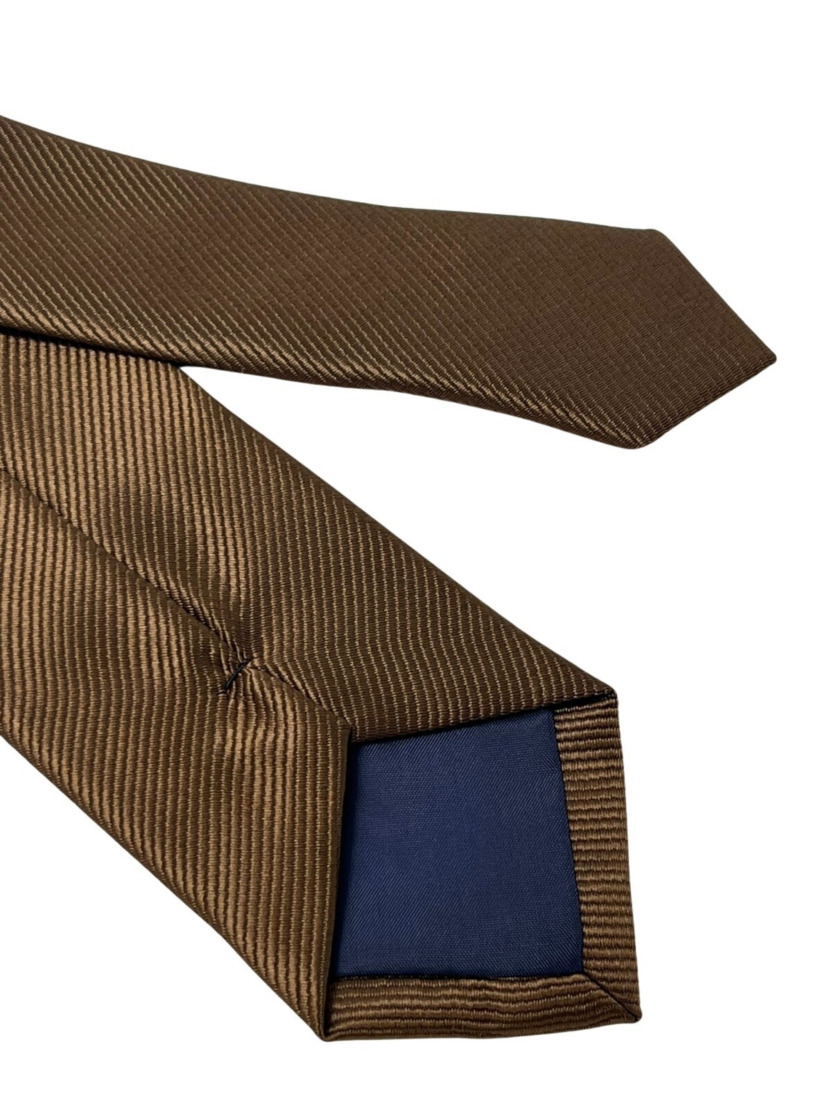 Frederick Thomas Designer plain chocolate brown mens tie classic office ...
