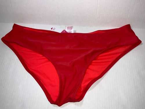 Junior extra Cheeky Bikini BOTTOM ONLY -XL size Red - Rouched ...
