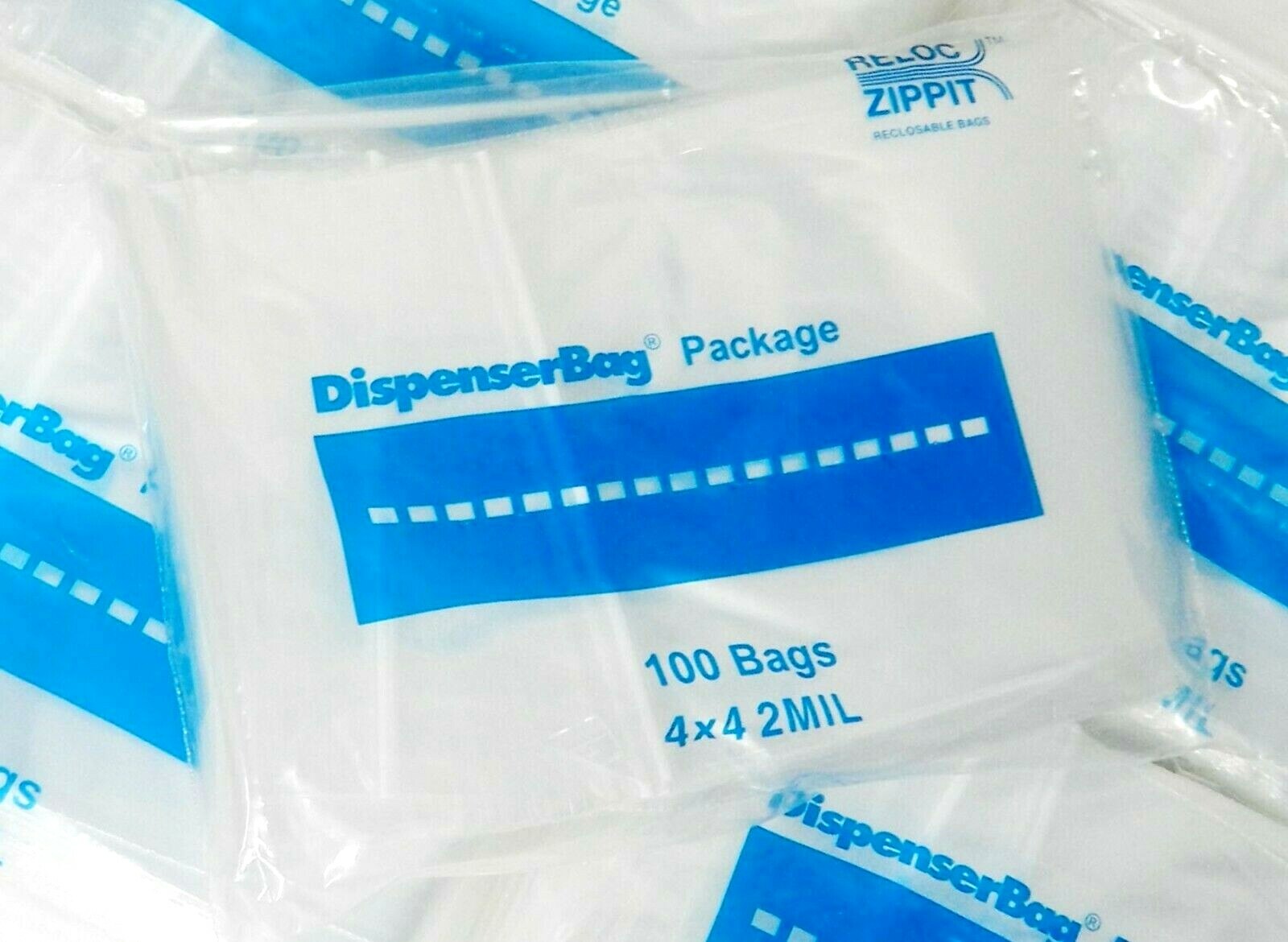 300 Zippit Reloc Bags 4x4 Clear 2 Mil Reclosable Poly Zip Seal Lock ...