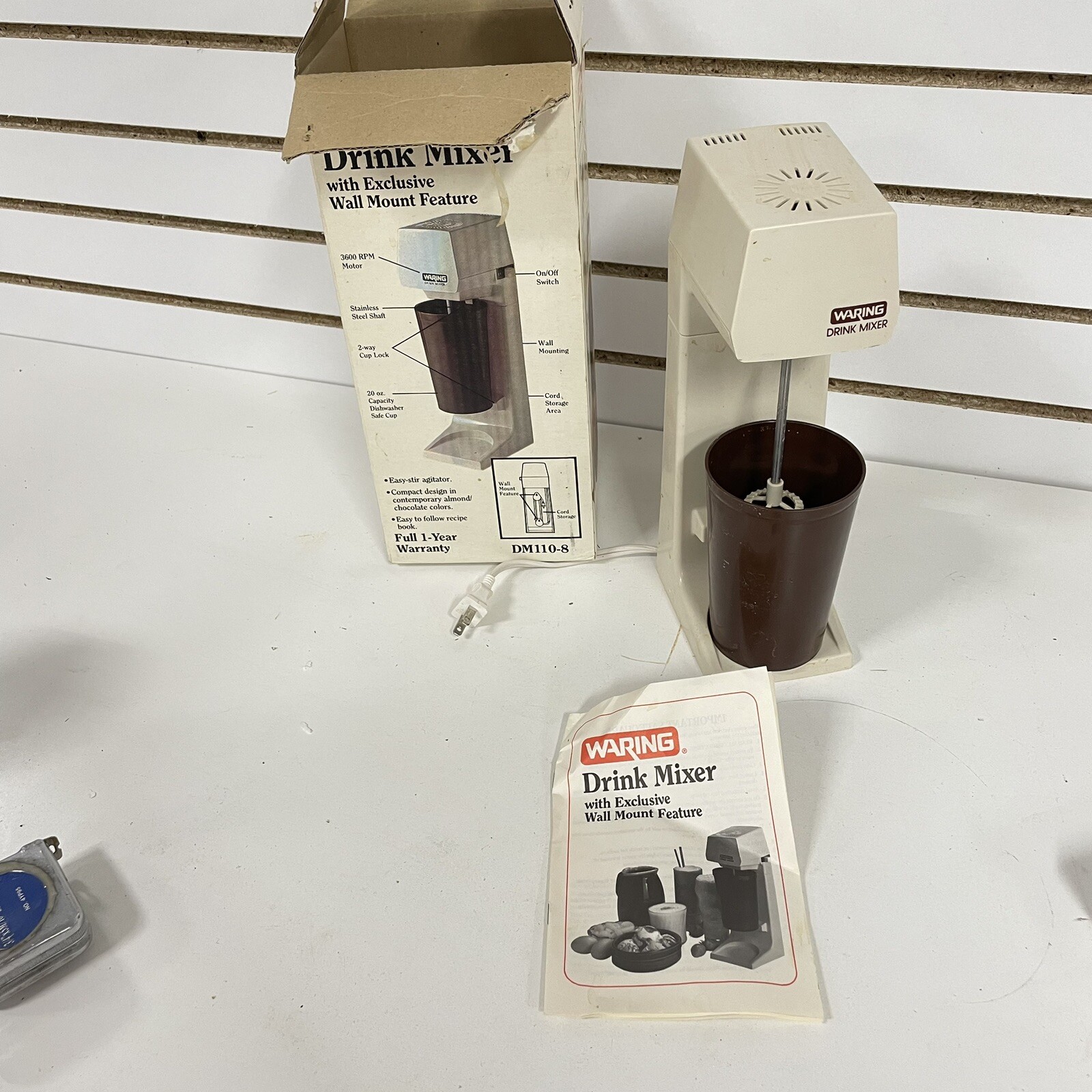 Vintage Waring DM110-8 Drink Mixer With Exclusive Wall Mount Feature W ...