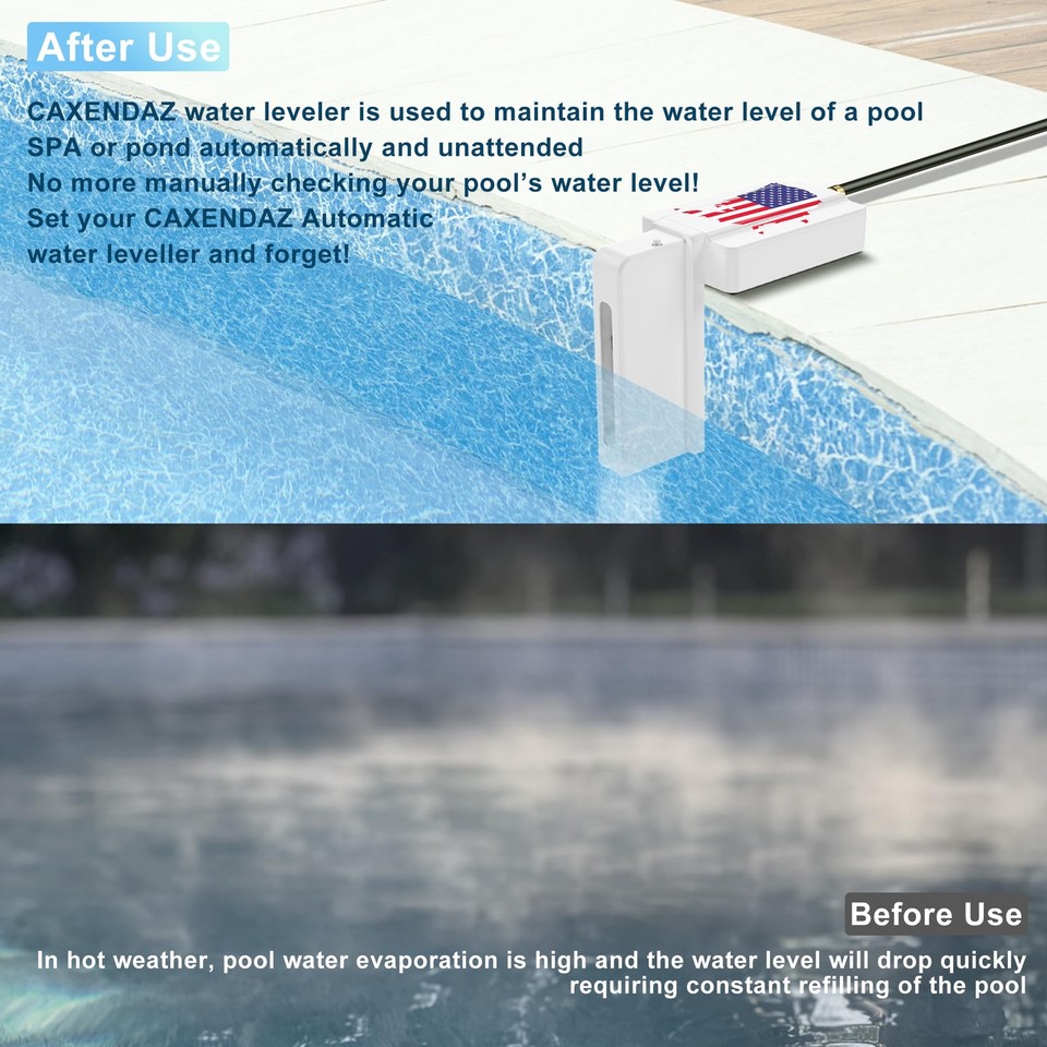 Caxendaz Pool Water Leveler Auto Fill, Automatic Pool Filler for ...