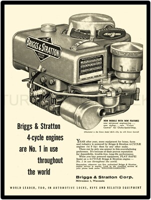 1957 Briggs & Stratton Ad 9" x 12" Metal Sign | eBay