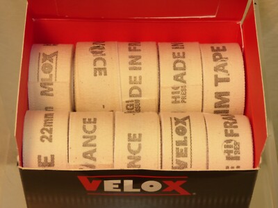 10 Rolls NEW Velox 22mm Deluxe Adhesive Bicycle Bike RIM TAPE in Box ...