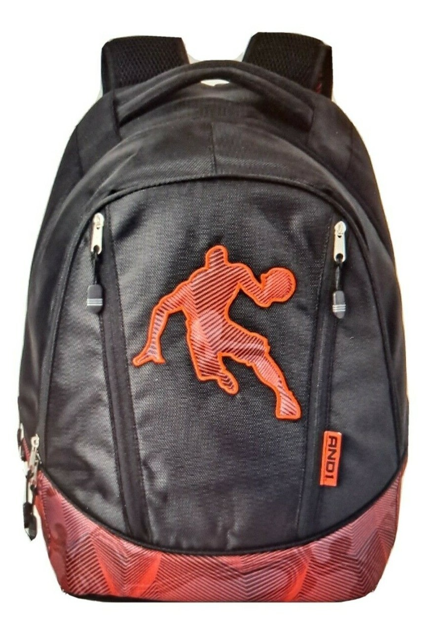 AND1 Black Basketball Backpack Supports up to 50lbs Laptop Sleeve 4 ...