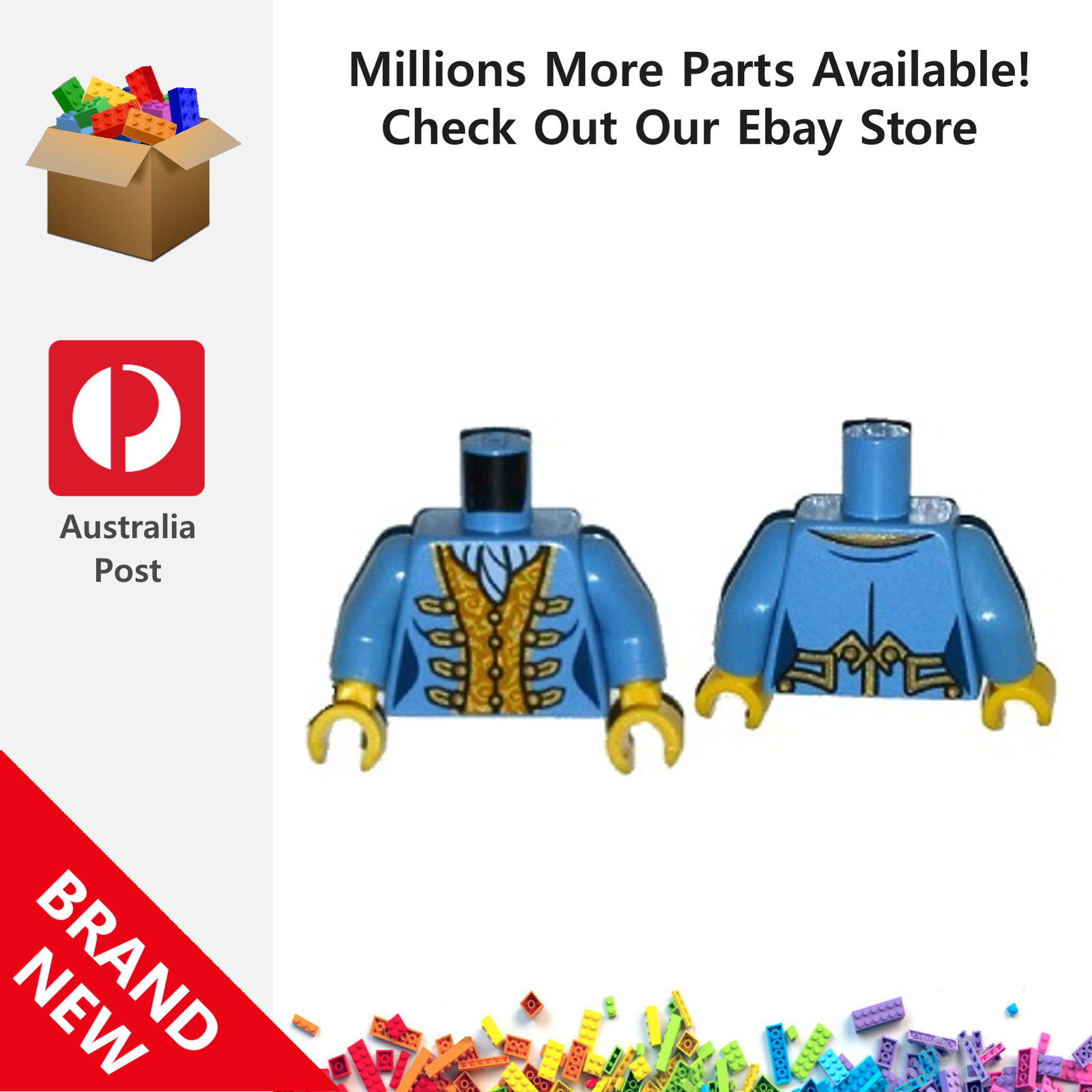 Genuine LEGO™ Medium Blue Torso Pirate Governor's Daughter Pattern 973 ...