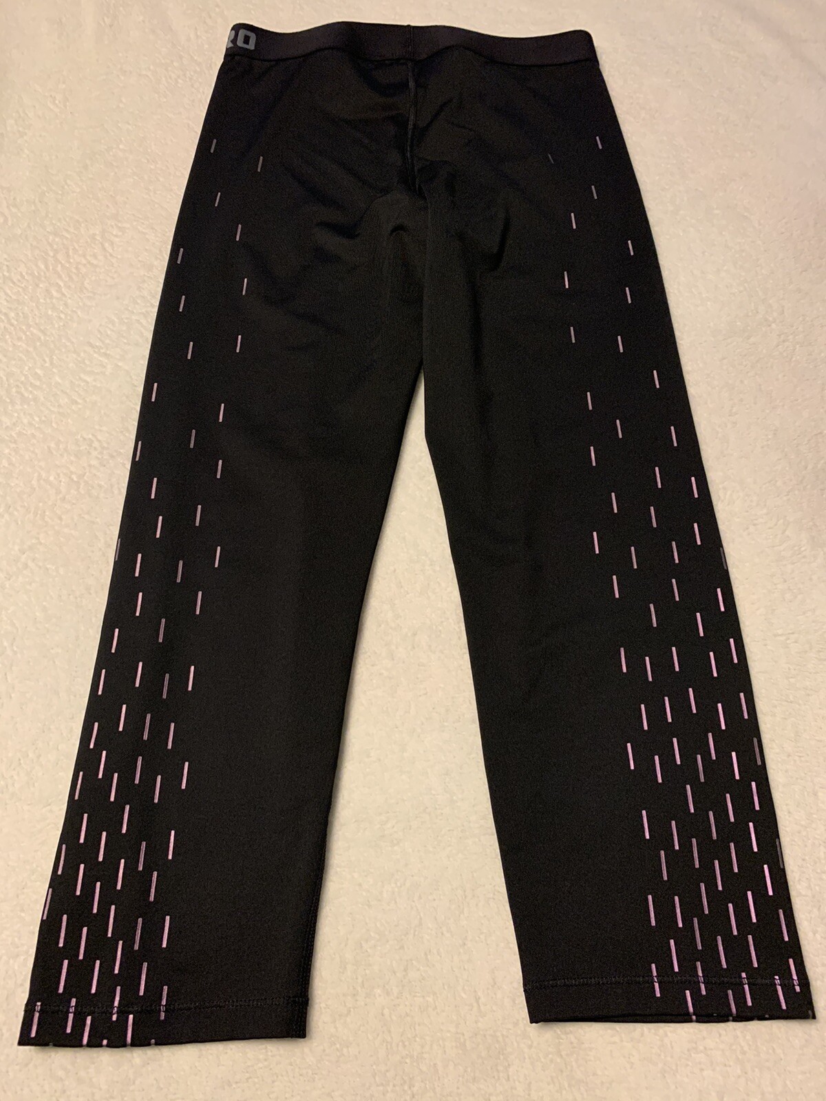 Nike Pro Black Pink Purple Metallic Design Cropped Le… - Gem