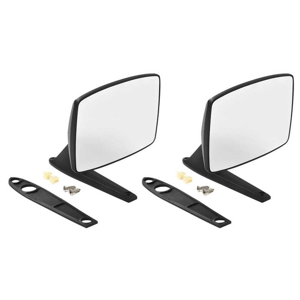 CJ Classic Trucks Side View Mirrors Flat Glass Satin Black Pair Driver ...