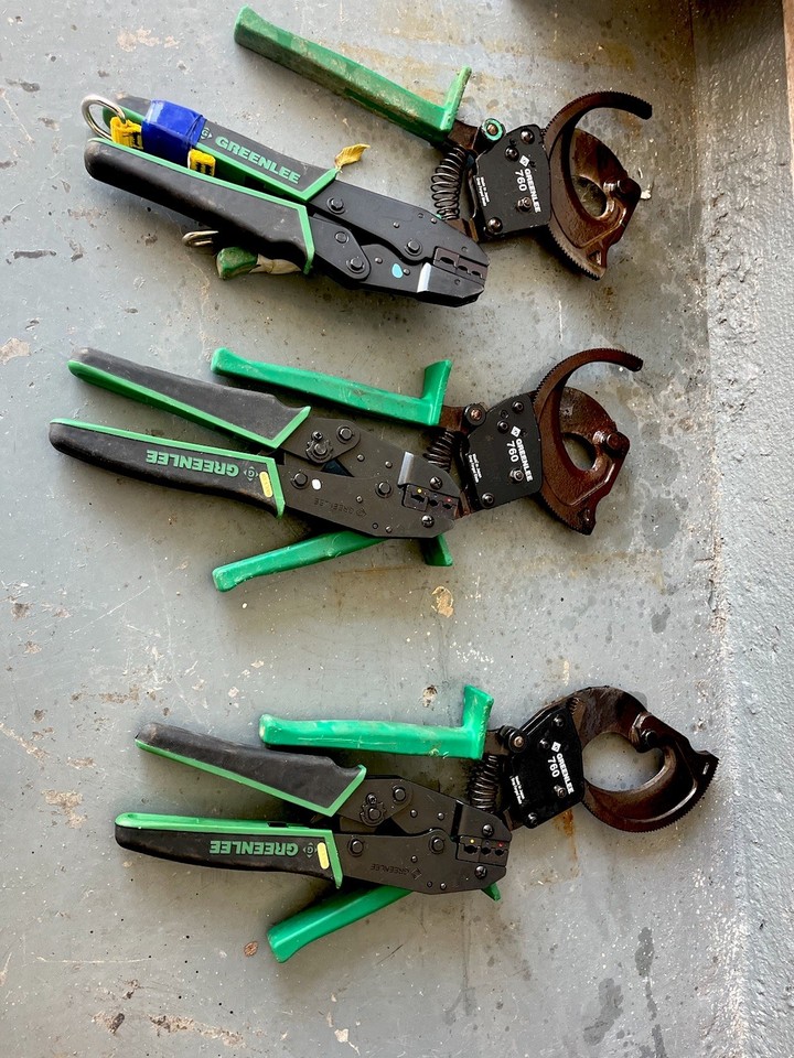 Greenlee 760 Compact Ratchet Cable Cutter with greenlee crimpers ...