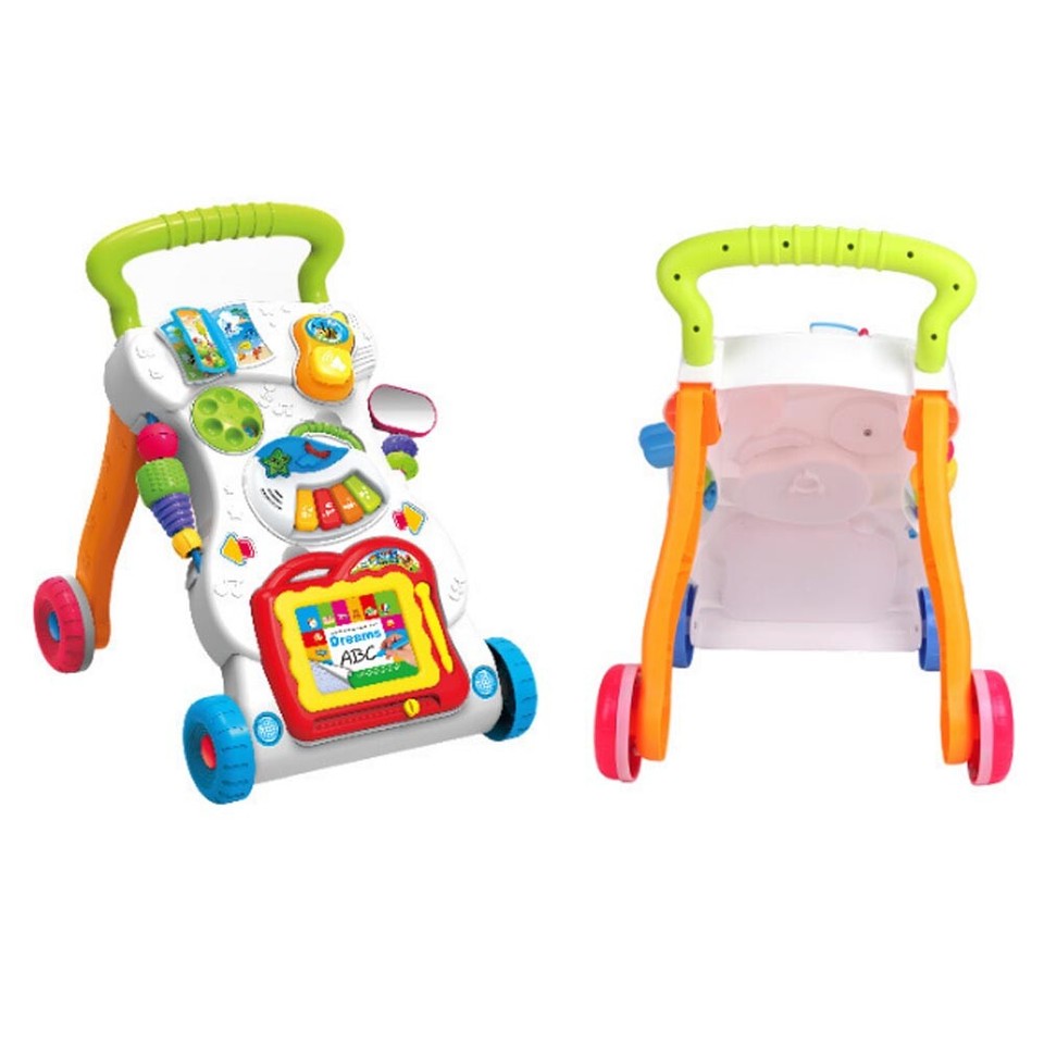 2 in1 Baby Walker First Steps Activity Bouncer Musical Toys Car Along ...