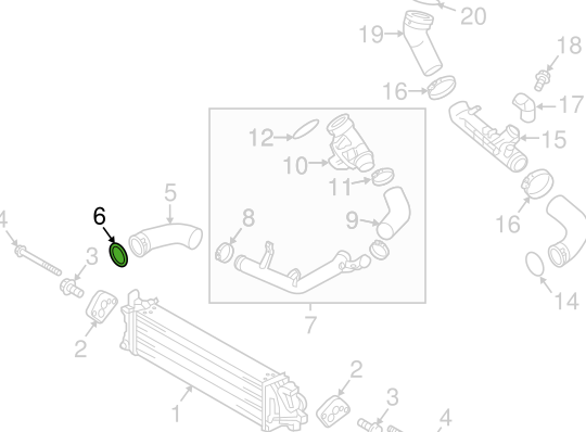 OEM Volvo S60 Mk2 Intercooler Upper Hose O-ring Seal 31370994 Genuine ...