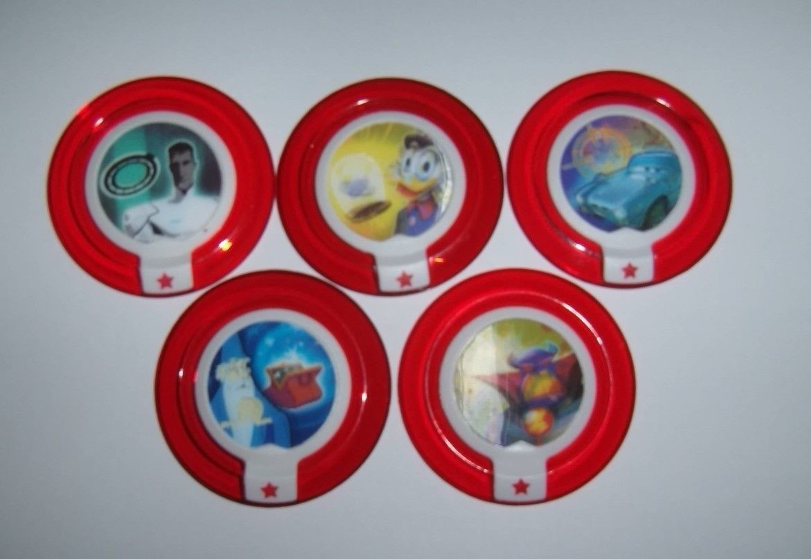DISNEY INFINITY Power Disc Lot Merlin Summon Zurg CHROME Scrooge Dime ...