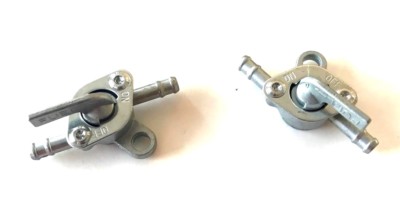 2 GOLIATH 1/4 UNIVERSAL METAL INLINE FUEL PETCOCK SHUT OFF SWITCH GAS ...
