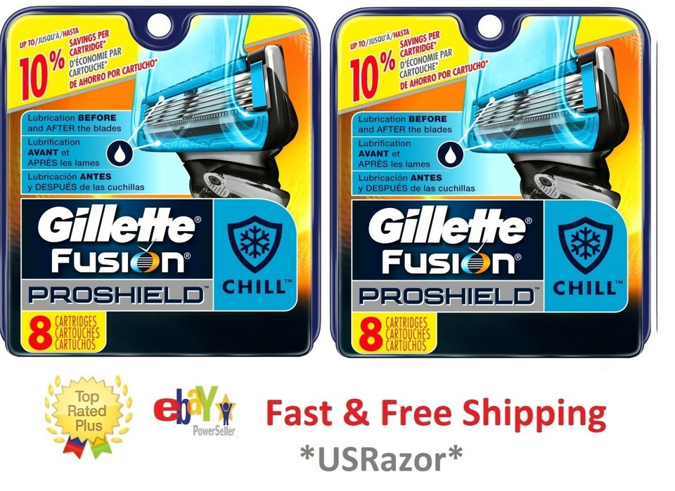 Gillette Fusion 5 Proshield Chill Razor Blades Refill Cartridges ft ...