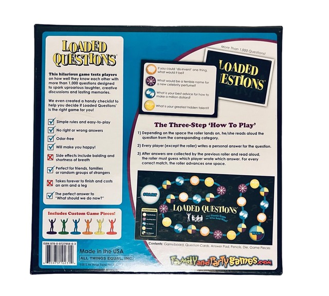 Loaded Questions Board Game All Things Equal Inc Complete Except for 1 ...