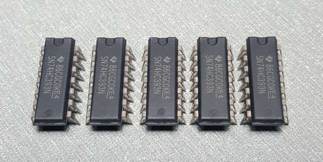 5 X Texas Instruments SN74HC393N Dual 4bit Binary Counters 74hc393 for ...