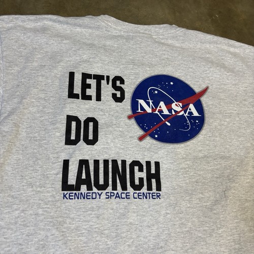 Vintage NASA Kennedy Space Center 'Let's Do Launch' T Shirt Men's XL Gray | eBay
