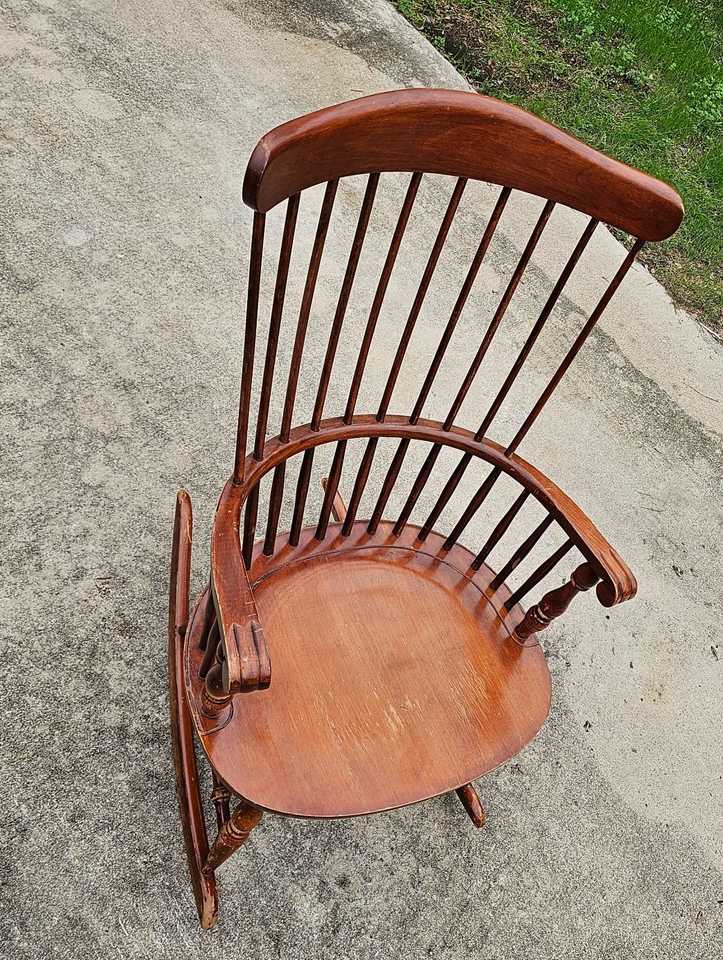 Virginia House Rocking Chair / Rocker Antique Oak Bow Back Windsor | eBay