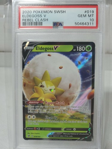 Pokemon Eldegross V 019/192 REBEL CLASH PSA Graded Gem MINT 10 Full Art ...