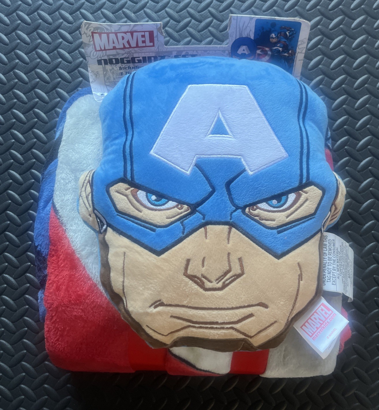 Marvel Captain America Nogginz Multi-Colored Pillow and Travel Blanket ...