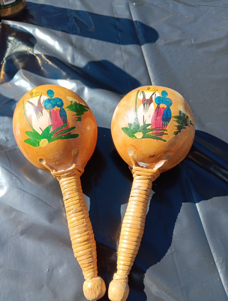 Pair Of Hand Painted And Made Maracas From Mexico | eBay