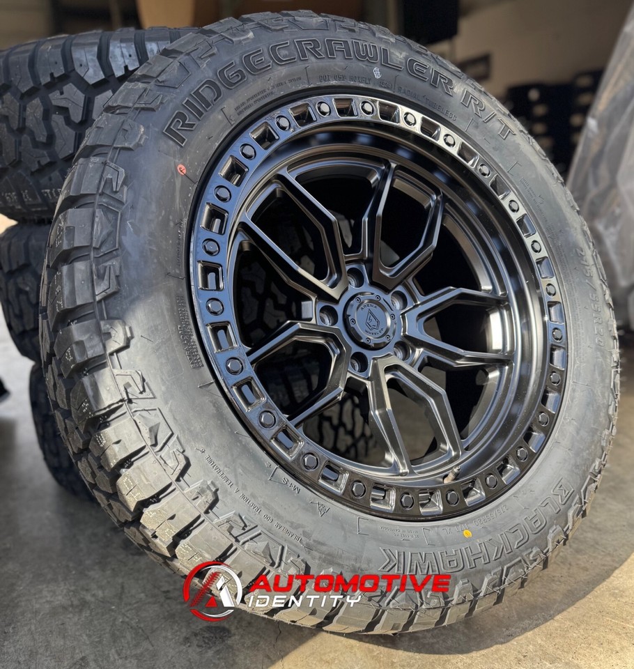 4) 20x9 Arena A109 Hustle Black Wheels Rims 32" AT Tires 5x5 Jeep ...