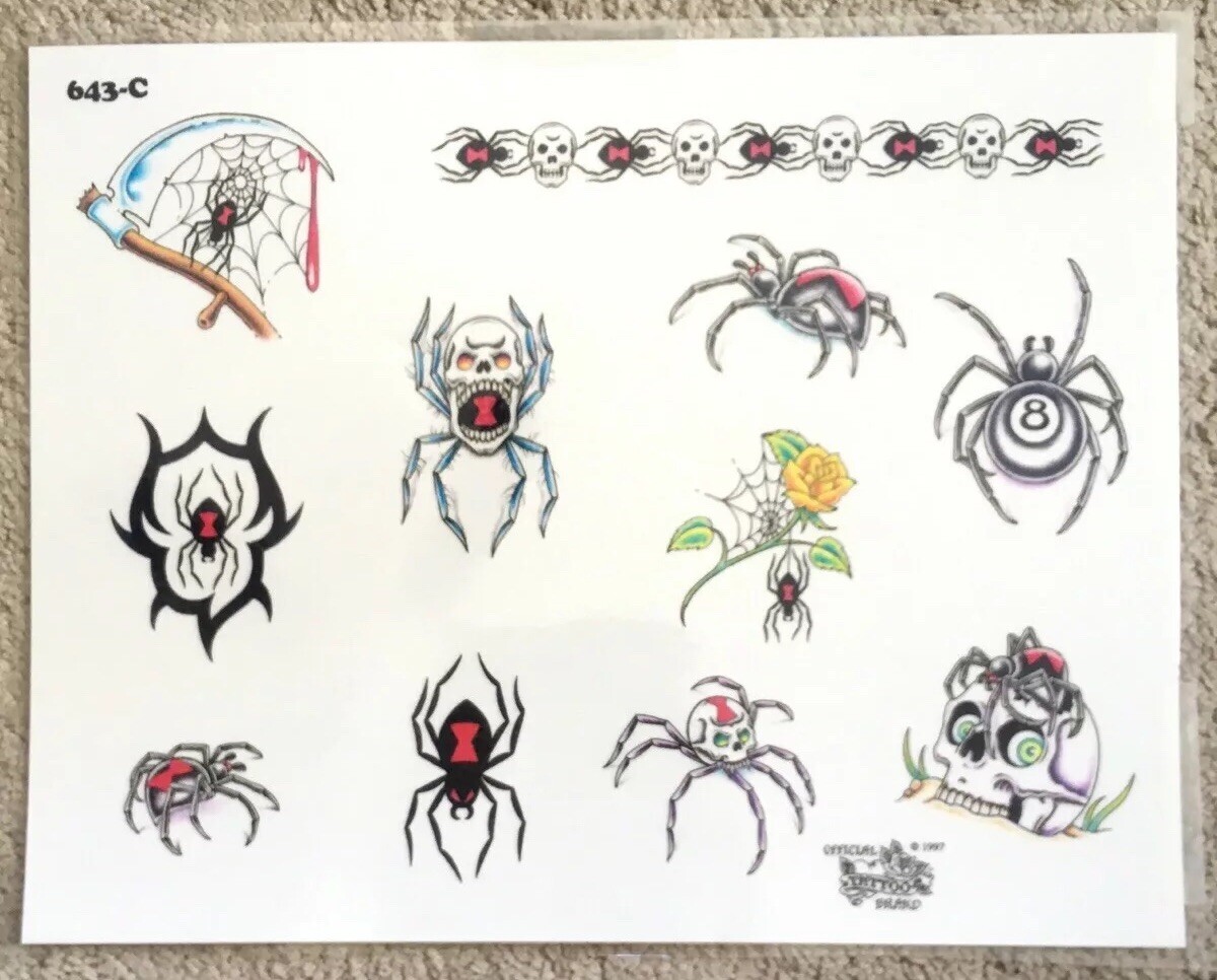 Black Widow Spider Tattoo Flash