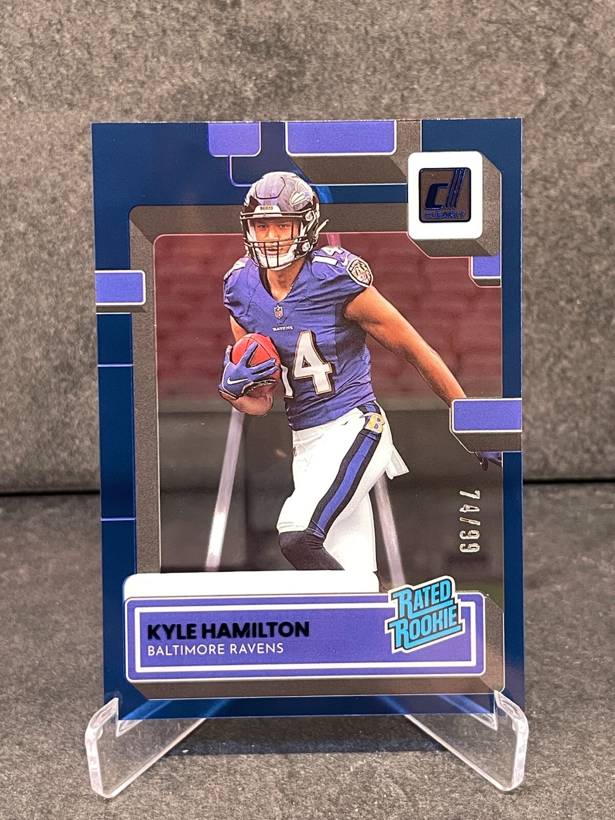Kyle Hamilton 2022 Panini Clearly Donruss Blue Rated Rookie #88 Ravens ...