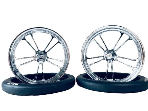 17" Front Dragster Wheels/Tires - Chrome Plated Anglia Wheels - Spindle ...