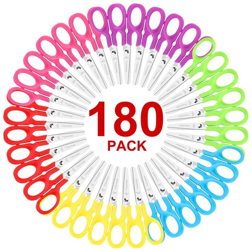 5 Inch Blunt-Tip Scissors for Kids, 180Pack Kids Scissors Bulk ...