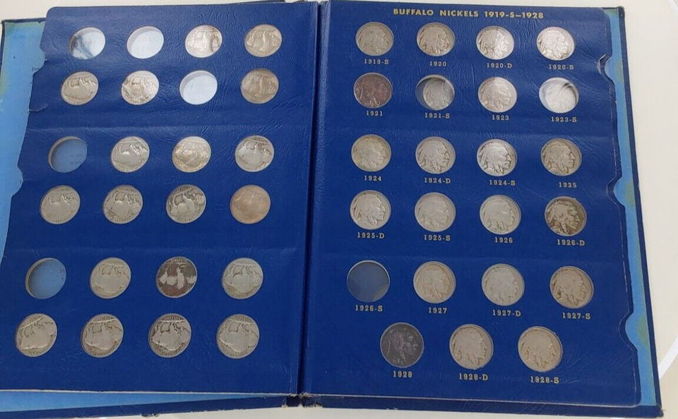 Buffalo Nickel Collection Nickels Lot 1913-1938 in Whitman Album 57 ...