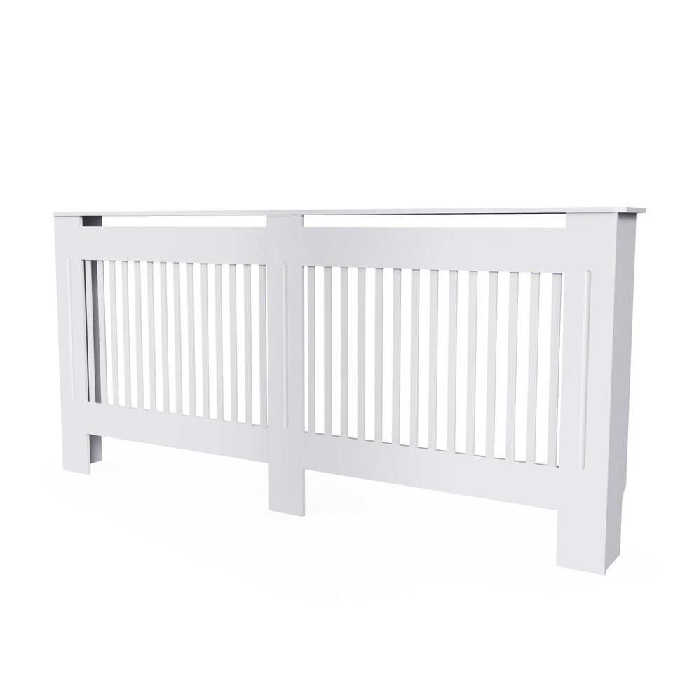 91/100cm Internal Radiator Cover MDF Modern Cabinet Slatted High ...