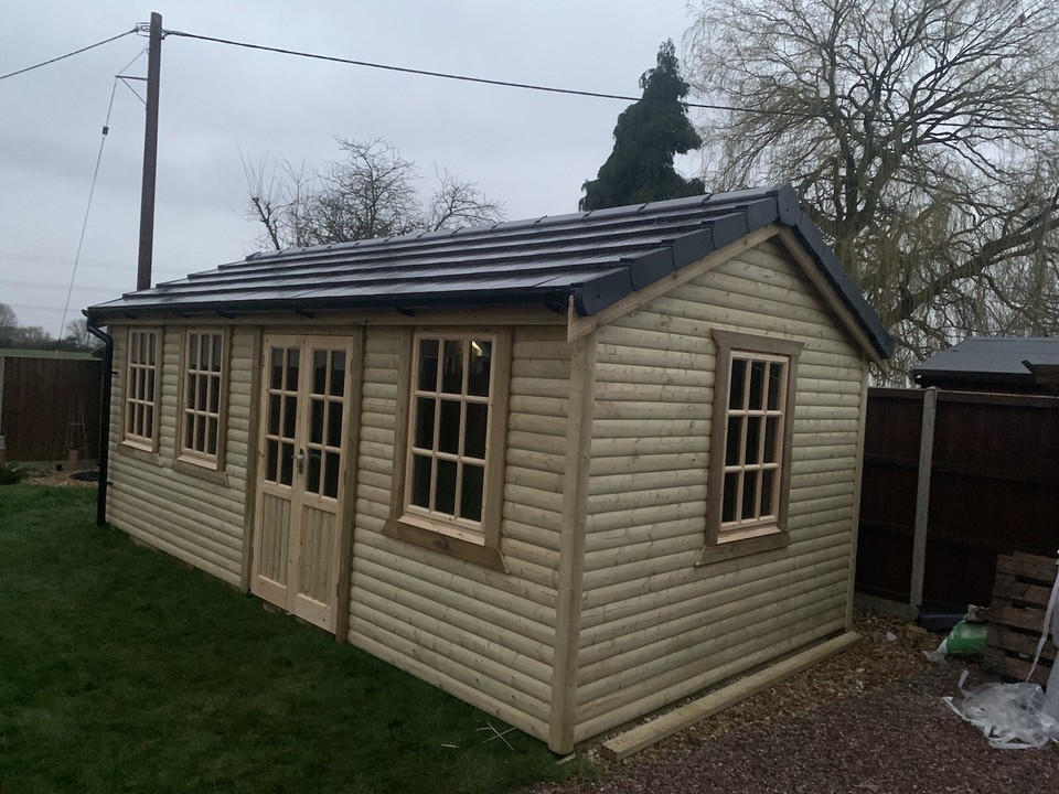 24x12 Tiled Roof Outbuilding Workshop summer house gym stables Appex ...