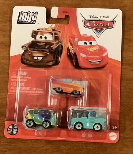 DISNEY PIXAR CARS MINI RACERS 3 pk. MATER, FILMORE, RADIATOR SPRINGS ...
