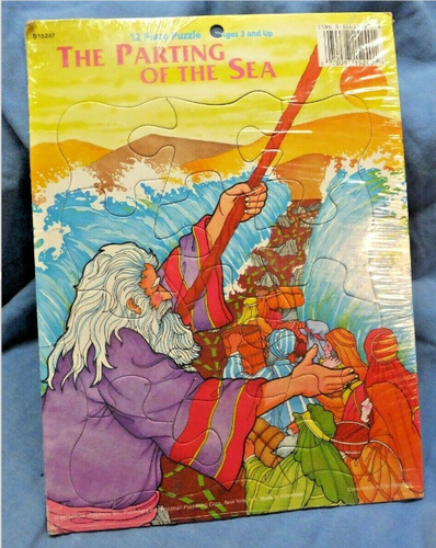 VTG Playmore Tray Puzzle Moses Parting Of The Sea 1999 Religious Bible ...
