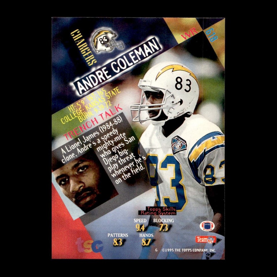 Andre Coleman 1995 Stadium Club San Diego Chargers #618 R329C 95 | eBay
