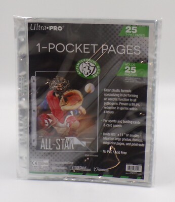 Ultra Pro - 1-Pocket Pages (25 Count) - 8 1/2" x 11" - Free Shipping | eBay