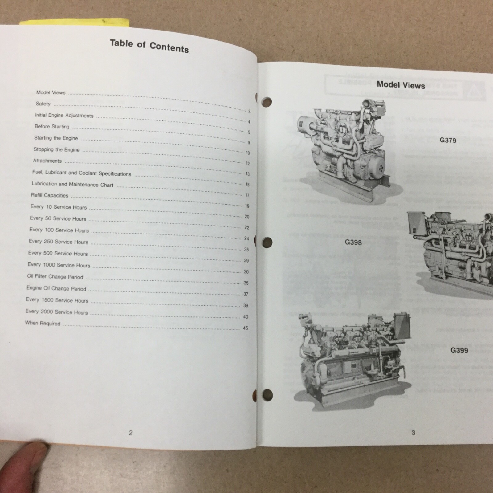 CAT Caterpillar G379 G398 G399 Operation Maintenance Manual Engine ...