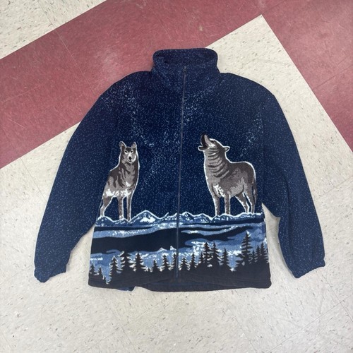 Vintage All Over Print 90s Nature Wolf Sweater Size Large | eBay