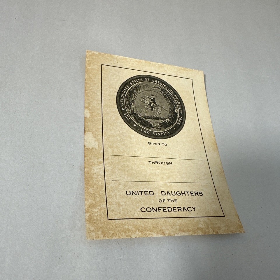 United States Daughters of the Confederacy Bookplate Ex Libris Never ...