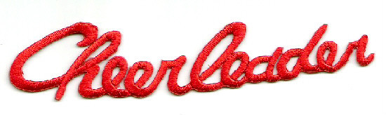 Cheerleader Embroidered Text In Red Iron On Applique ~ Available in 3 ...