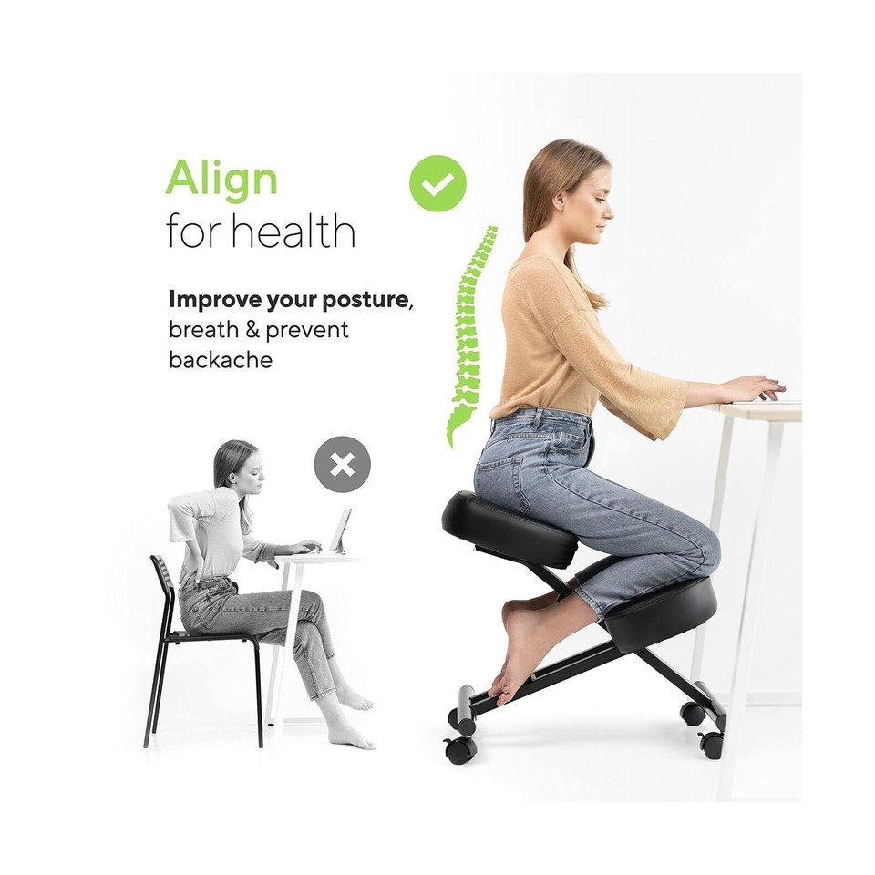 Luxton Home Ergonomic Kneeling Chair with Memory Foam Layer - Improves ...