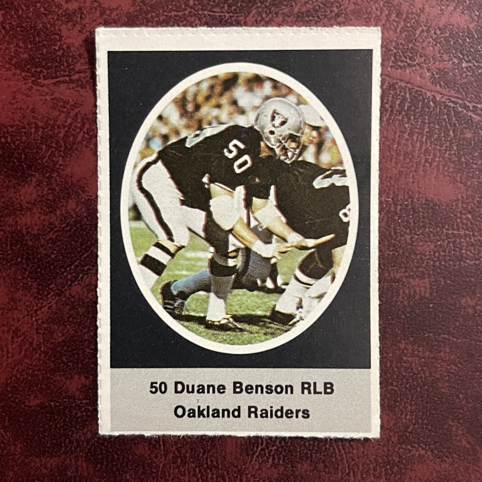 1972 Sunoco NFL Action Set DUANE BENSON ROOKIE Stamp OAKLAND RAIDERS | eBay