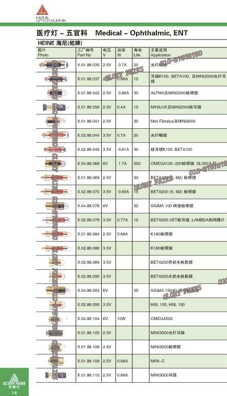 2x To HEINE XHL #069 2.5V Bulb X-01/001.88.069,BETA200/M2/S ...