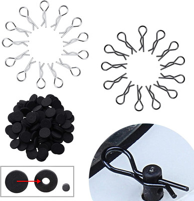 300-Pack Universal RC Body Clips Car Clips Silver & Black R Clips Body ...