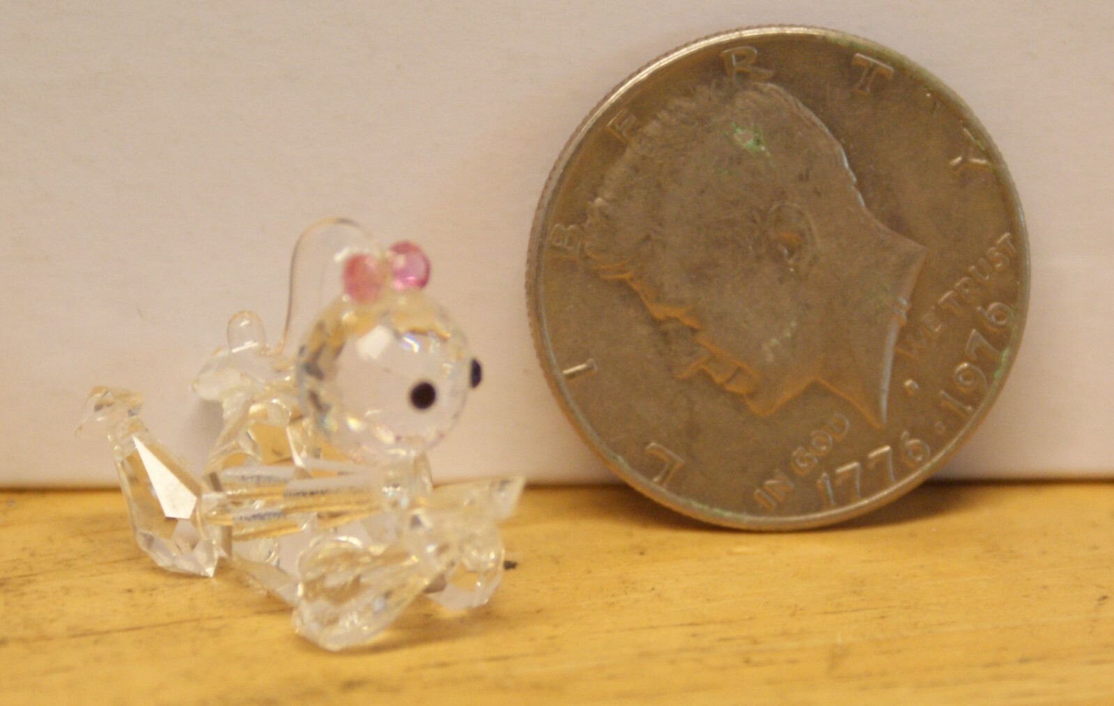 CRYSTALLITE CRYSTAL GLASS FIGURINE GIRL on SLED rz CI3042 good detail ...