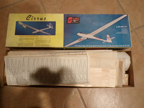 STERLING MODELS R/C MODEL AIRPLANE KIT CIRRUS GLIDER 87 INCH WINGSPAN ...