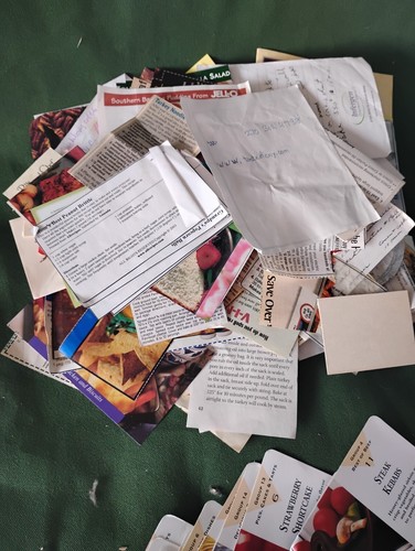 Vintage Recipe Lot Clippings Pamphlets Handwritten Typed 7 lbs READ ...