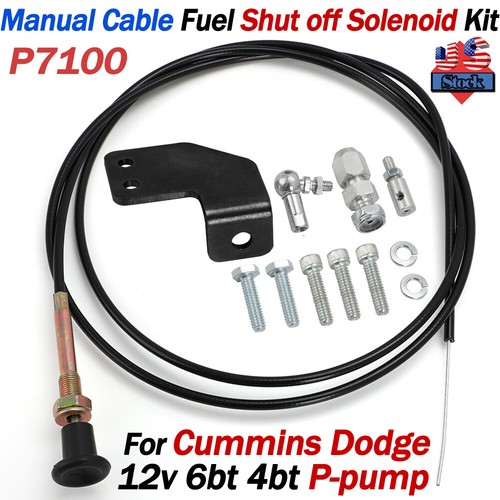 P7100 P-pump Manual Fuel Shut Off Solenoid Cable for Cummins Dodge 12v ...