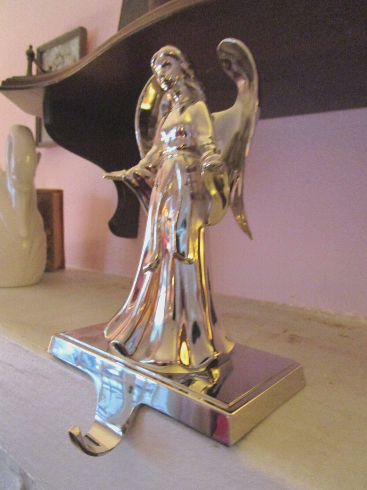 Angel Stocking Hanger Holder Silver Tone Christmas 3 D Open Arms | eBay